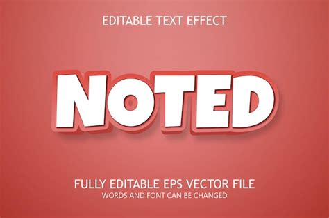Premium Vector Noted 3d Editable Text Style Effect