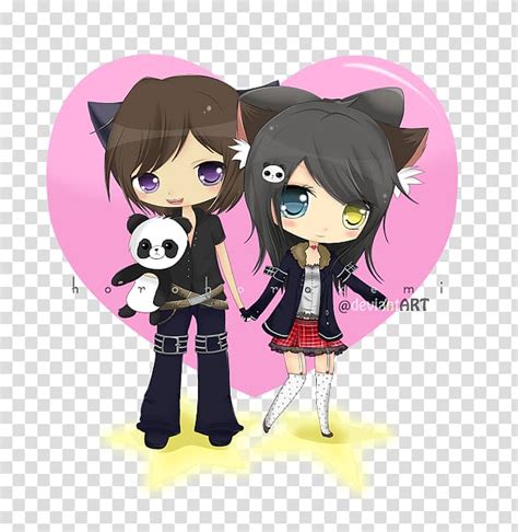 Anime Couple Cuddling Chibi