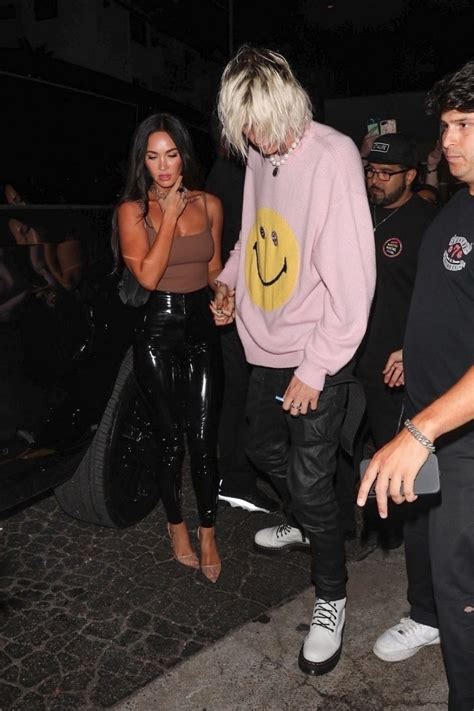 Megan Fox Hot In Latex Leggings Arriving At Yung Blud Concert The