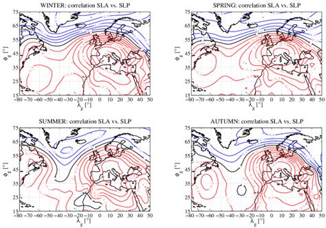 Correlation Maps Between The Leading Principal Component Of The Sea