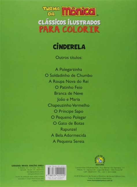 Turma Da Mônica Clássicos Ilustrados Para Colorir Cinderela
