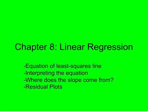 Ppt Chapter Linear Regression Powerpoint Presentation Free