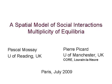 A Spatial Model Of Social Interactions Multiplicity Of