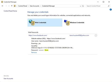 Windows Credential Manager Show Password Missing At Ben Vincent Blog