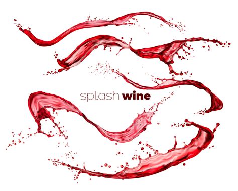 Red Wine Or Juice Wave Splash Flow With Drops 10876705 Vector Art At