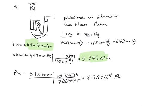 SOLVED A Diagram For An Open Tube Manometer Is Shown Below