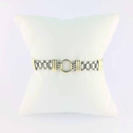 Pulsera De Plata Con Detalles De Double En Oro Ktes Modelo GRUMETTE CHATO Veroca Joyas