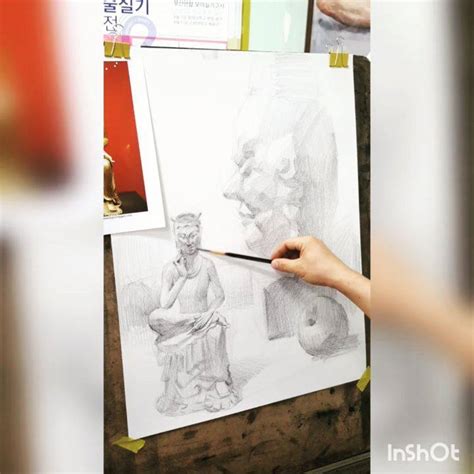 동국대 불교미술 정물소묘 금강역사 반가사유상 부산허브미술학원 소묘 🎨 By 허브미술학원