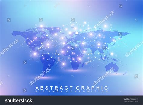 Political World Map Global Technology Networking Stock Vector Royalty