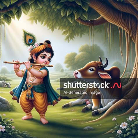 Little Krishna Cow Ai Generated Image 2453796799 Shutterstock
