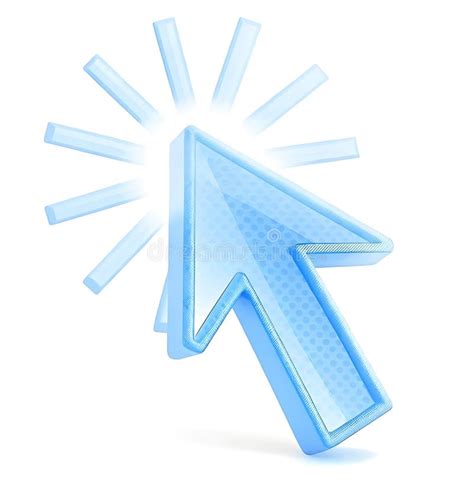 Glowing Blue Cursor Arrow With Motion Effect Isolated On White