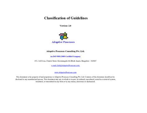 Excel Template Classification Of Guidelines Excel Template Xls Flevy