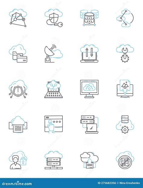 Data Analytics Linear Icons Set Insights Visualization Patterns