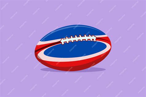 만화 플랫 스타일 그리기 미식 축구 공 럭비 스포츠 양식에 일치시키는 미식 축구 로고 아이콘 기호 흰색 음수 공간 줄무늬 바늘