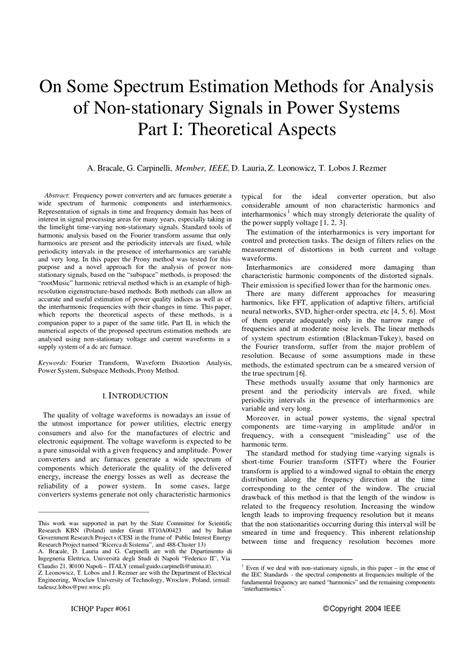 Pdf On Some Spectrum Estimation Methods For Analysis Of Non