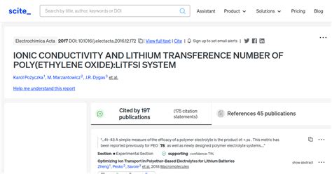 Ionic Conductivity And Lithium Transference Number Of Polyethylene Oxidelitfsi System