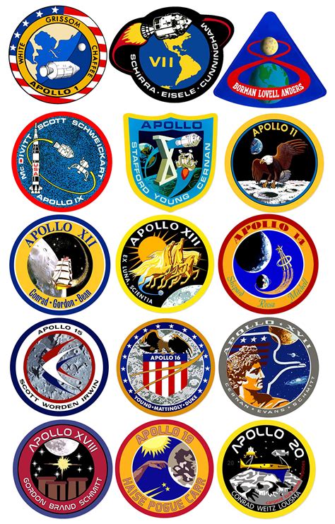 Buy Sheet Of All 15 Small Apollo Mission Stickers 1 5 Inch Tall