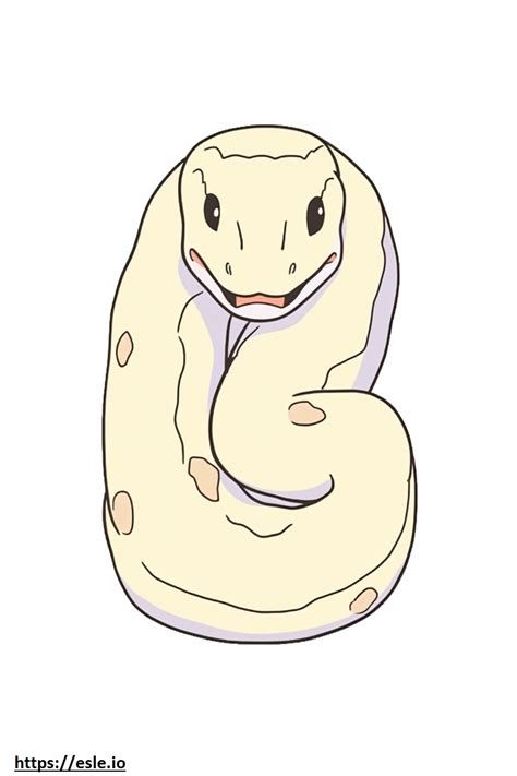 Ball Python Kawaii Coloring Page