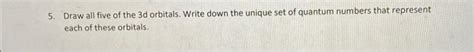 Solved Draw All Five Of The D Orbitals Write Down The Chegg Com