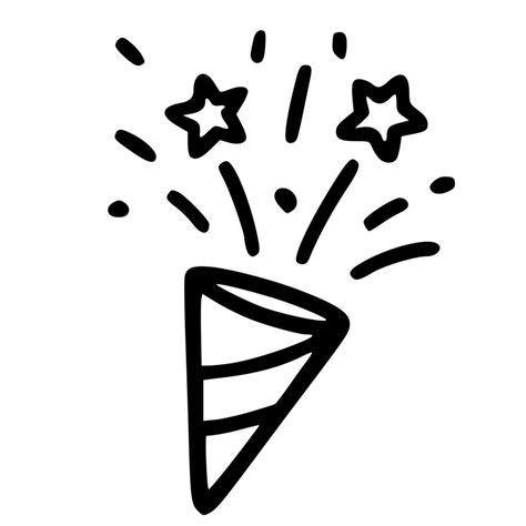 Outline Handdrawn Party Popper Firework Icon Shape Celebration 65965977 Vector Art At Vecteezy