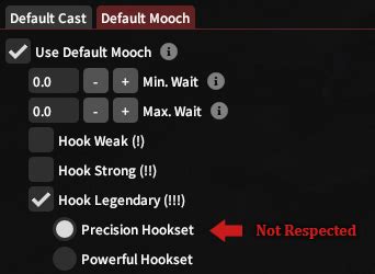 Bug Hook Legendary Toggle For Default Mooch Always Uses