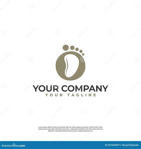 Foot Step Logo In Modern Minimalist Style Stock Vector Illustration
