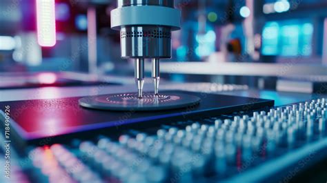 A Machine Extracts Silicon Dies From A Wafer For Computer Chip Manufacturing Showcasing The