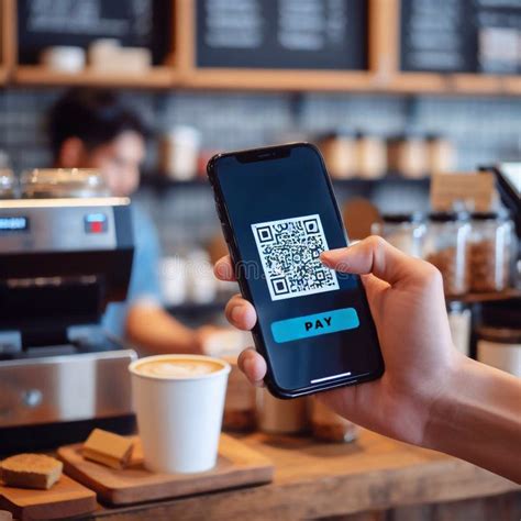 Hands And Phone Close Up Scanning Qr Code On Mobile Phone Paying In