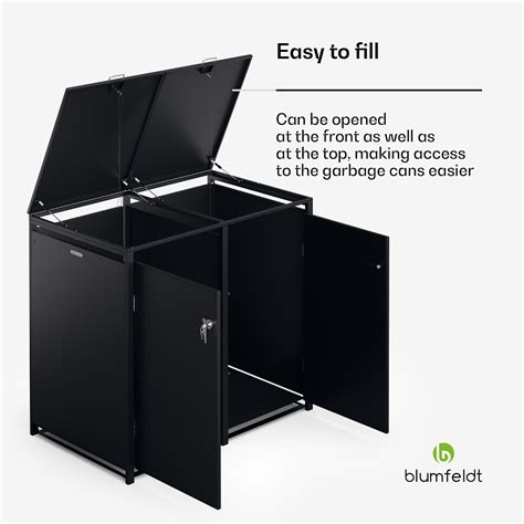 Blumfeldt Binsafe Bin Box 2 Bins Weatherproof Lockable