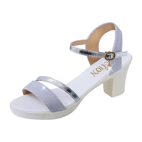 Nrmvnmi Womens High Heels Sandals Open Toe Ankle Strap Rhinestone