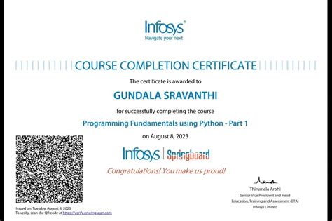 Sravanthi Gundala On Linkedin Certifications
