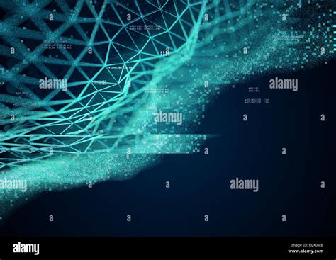 Geometric Data Patterns Technology Background 3d Illustration Stock