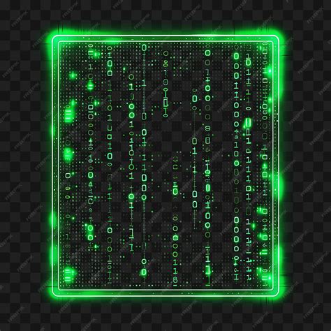 Premium Psd Psd Binary Code Light Neon Frame With Binary Digits And