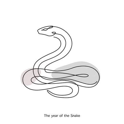 최소 라인 아트 스타일의 뱀 중국어 조디악 로그인 프리미엄 벡터