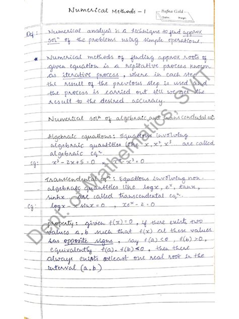Module 4 Numerical Methods 1 Notes Pdf