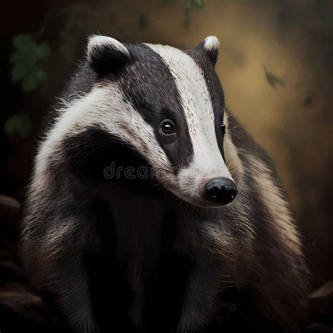 Wild Badger Illustration Generative Ai Stock Illustration