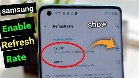 How To See Refresh Rate On Samsung How To Change Screen Refresh Rate In Samsung Youtube
