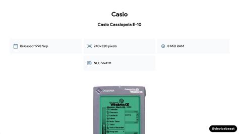 Casio Cassiopeia E 10 Full Device Specifications