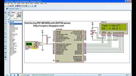 Pic18f4550 Microcontroller And Dht22 Am2302 Rht03 Sensor Proteus
