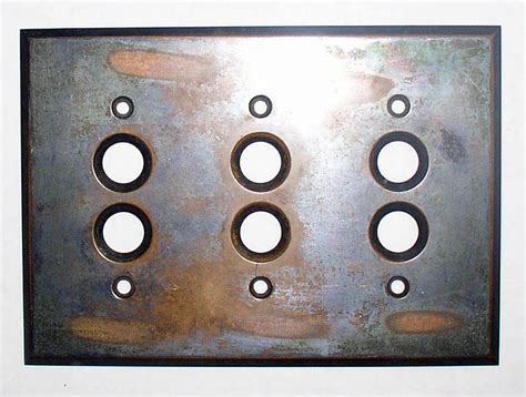 Triple Push Button Brass Light Switch Cover Plate Thingery Previews