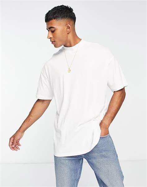 New Look Oversized T Shirt Met Col In Wit Asos