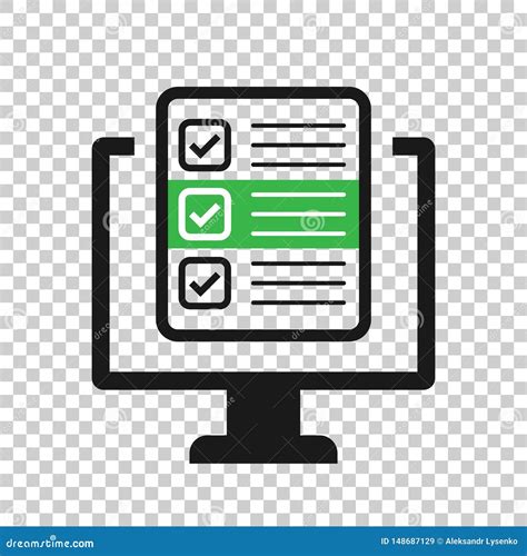 Icono Del Ordenador Port Til Del Cuestionario En Estilo Transparente
