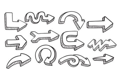 Cute Arrow Doodle Collection Graphic By Padmasanjaya · Creative Fabrica