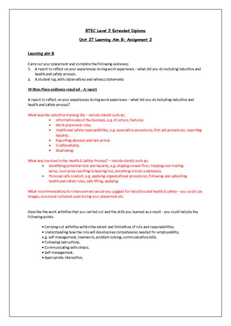 Unit 27 Assignment 2 Dddd Btec Level 3 Extended Diploma Unit 27 Learning Aim B Assignment 2