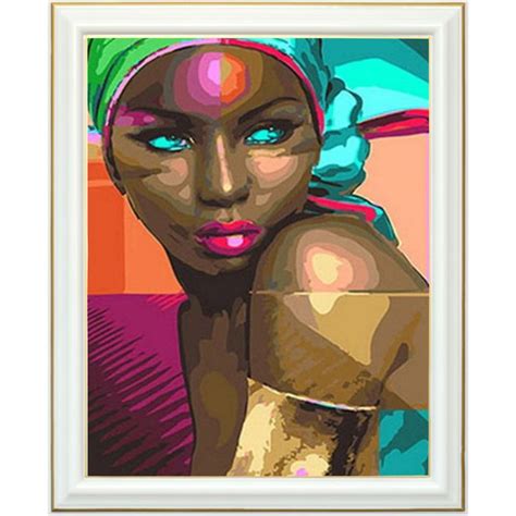 Broderie Diamant Femme Ghanéenne 40 X 50 Cm Lartera