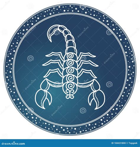 Astrología De Signo Zodiaco Escorpio Y Vector De Horoscopio Ilustración