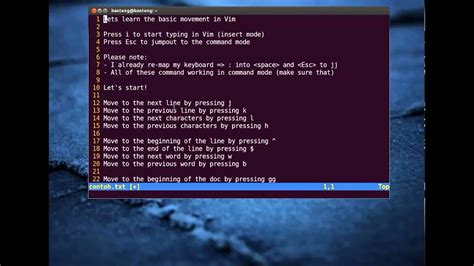 Vim Tutorial Basic Movement Part 1 Youtube