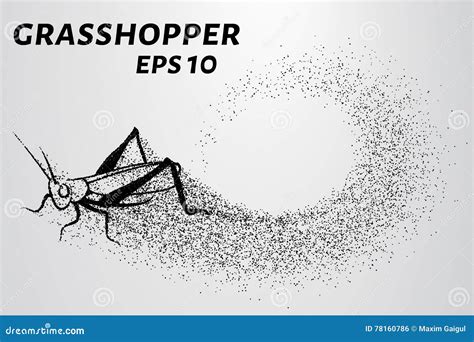 Grasshopper Of Particles Silhouette Grasshopper Is Of Little Circles