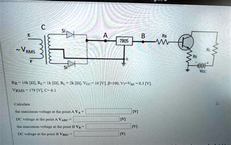 Solved Texts E Vrms Calculate The Maximum Voltage At The Point A Va