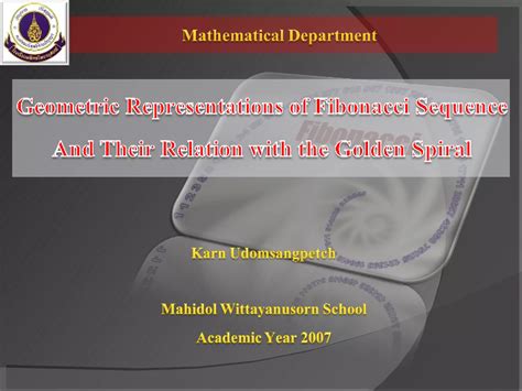 Geometric Representation Of Fibonacci Sequence Ppt